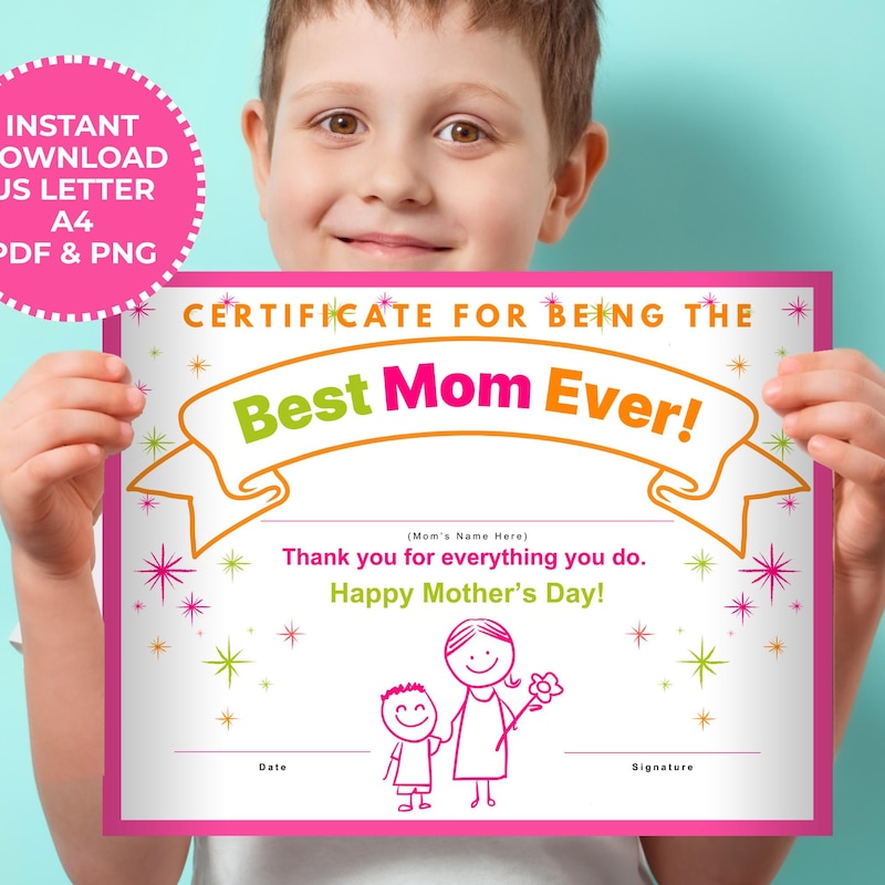 Mother Day Certificate - Etsy