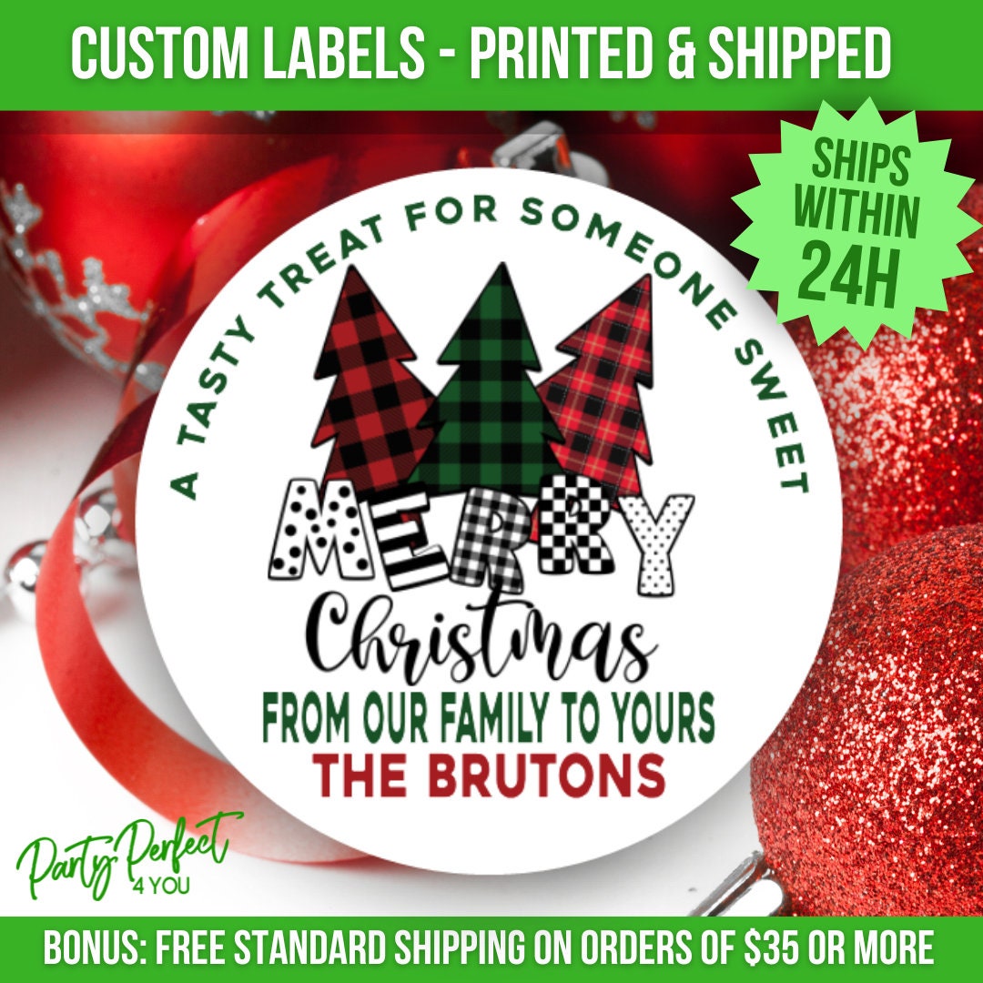 Custom Christmas Gift Label Personalized Christmas Gift Party Favor ...