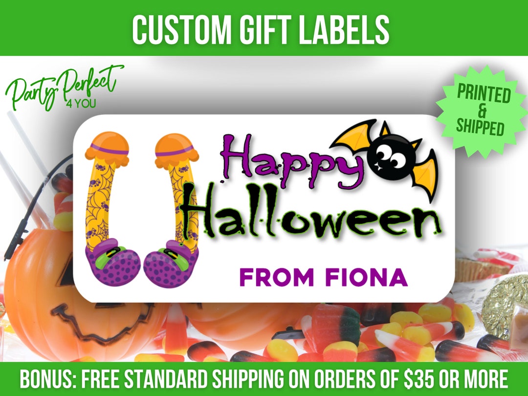 Personalized Halloween Sticker Custom Halloween Class Party Favor ...