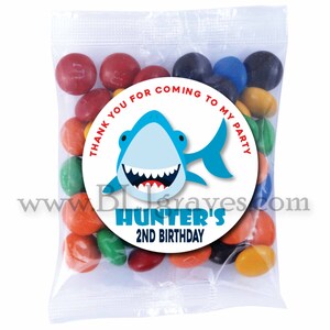 Custom Shark Birthday Stickers Personalized Shark Birthday - Etsy