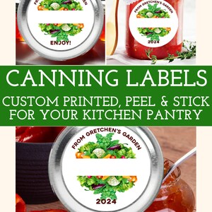 Vegetable Garden Canning Label Custom From the Kitchen of Canning Label ...