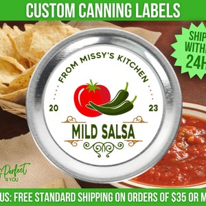 Custom Canning Label Salsa Food Gift Label Personalized From the ...