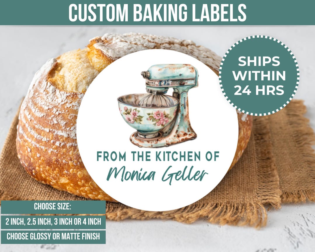 Custom Baking Labels From the Kitchen of Label Personalized Homemade ...