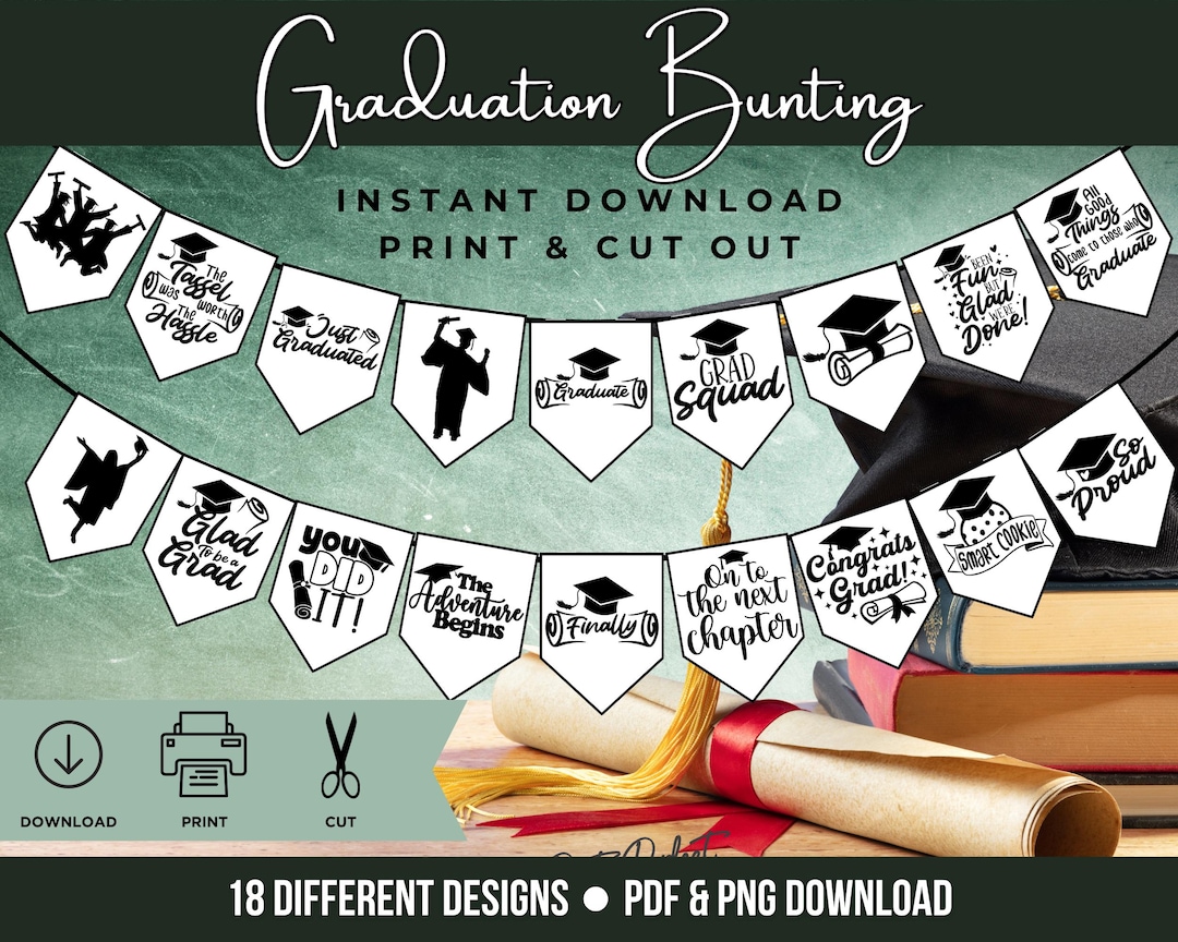 Graduation Bunting Banner Printable DIY Graduation Party Decoration ...