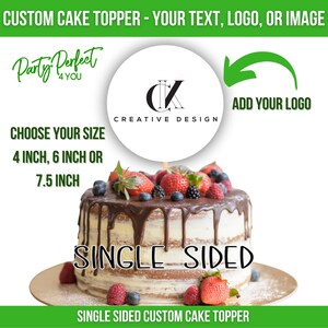Custom Image Logo or Text Cake Topper Business Logo Cake Topper ...
