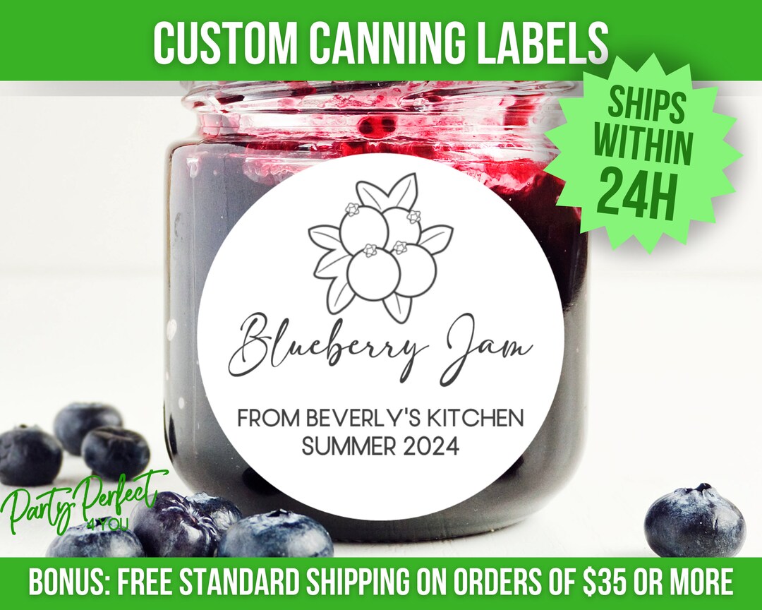 Blueberry Canning Label Custom From the Kitchen of Label Food Gift ...