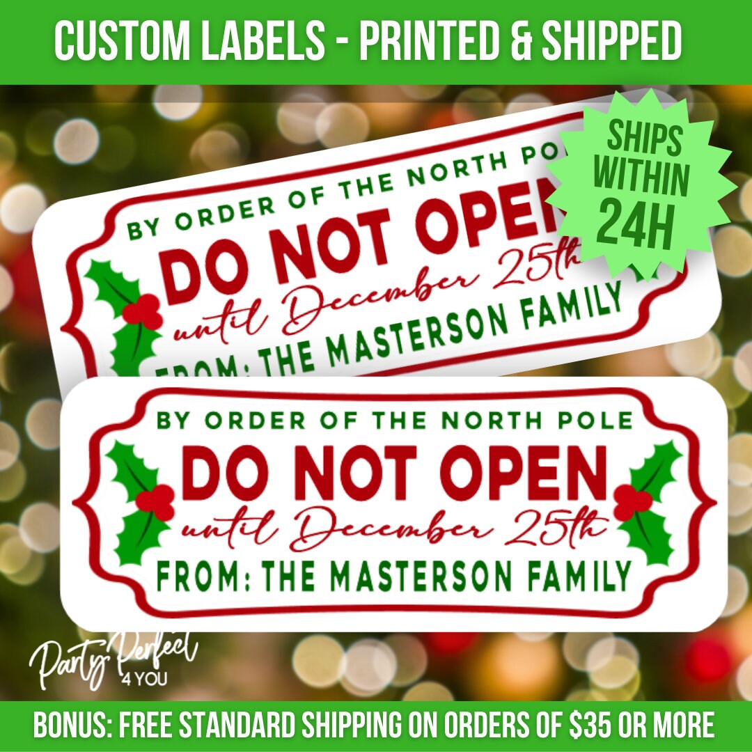 Custom North Pole Christmas Gift Tag Label Personalized Christmas Tag ...