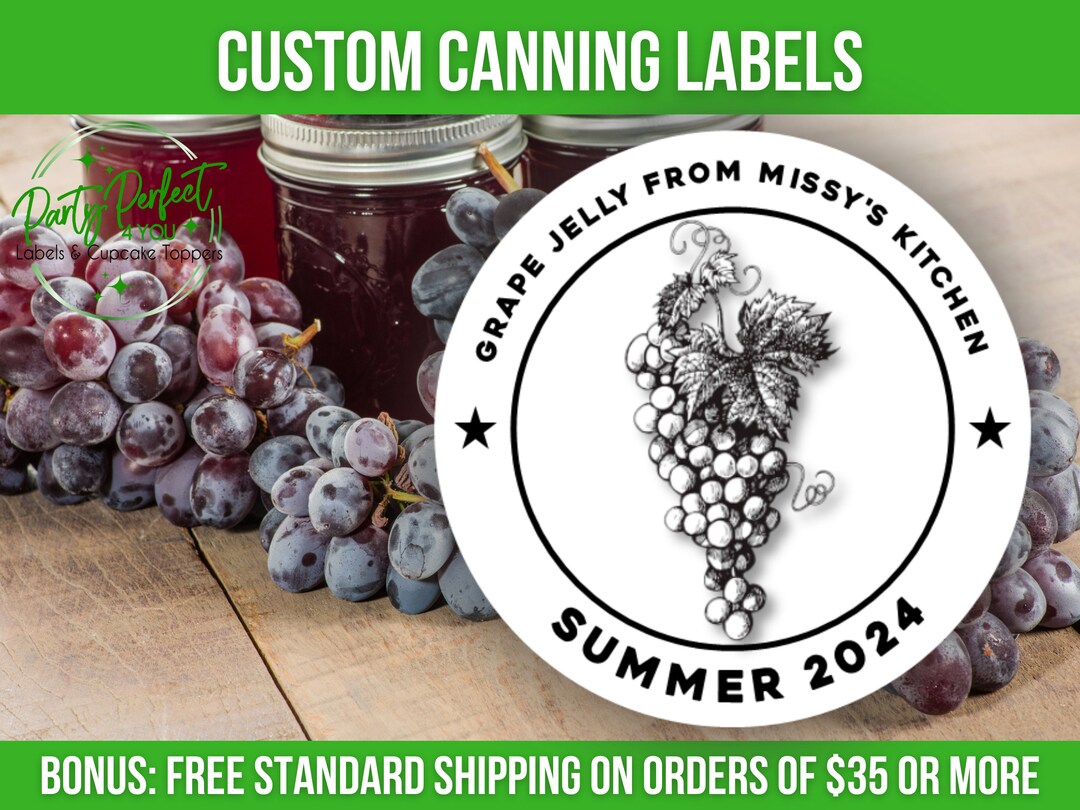 Grape Jam Canning Label Custom From the Kitchen of Grape Jelly Label ...