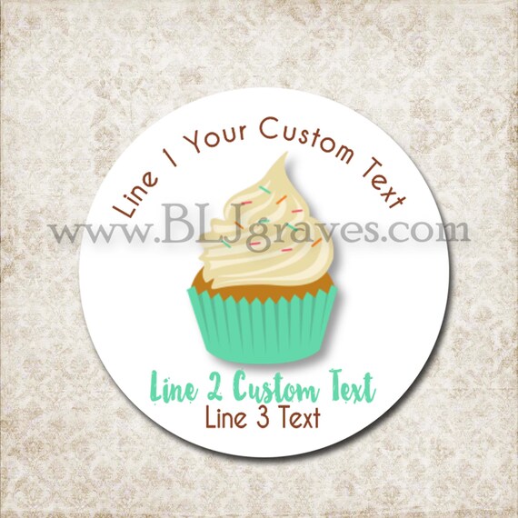 Custom Cupcake Business Logo Stickers Personalized Cupcake | Etsy