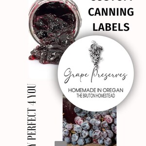 Grape Jam Canning Label Custom From the Kitchen of Grape Jelly Label ...