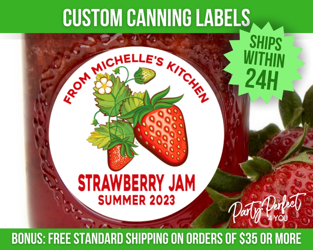 Custom Strawberry Canning Label Jam From the Kitchen of Strawberry ...