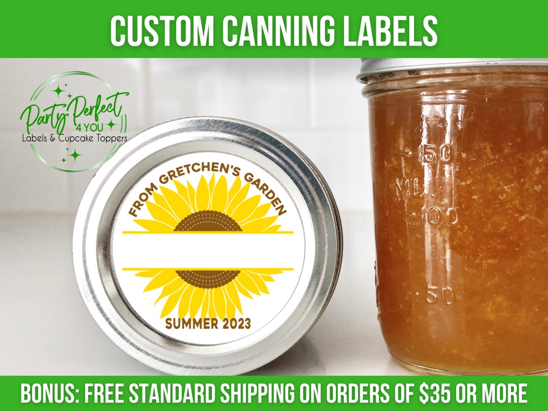Custom Canning Label Sunflower From the Kitchen of Label - Etsy