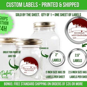 Custom Chocolate Label From the Kitchen of Label Hot Chocolate Canning ...