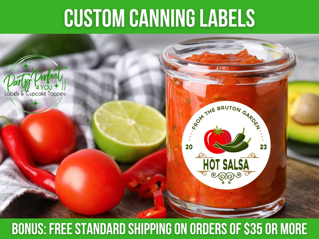 Custom Canning Label Salsa Food Gift Label Personalized - Etsy