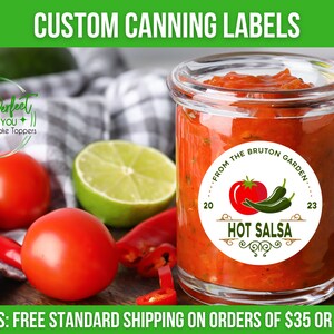 Custom Canning Label Salsa Food Gift Label Personalized From the ...