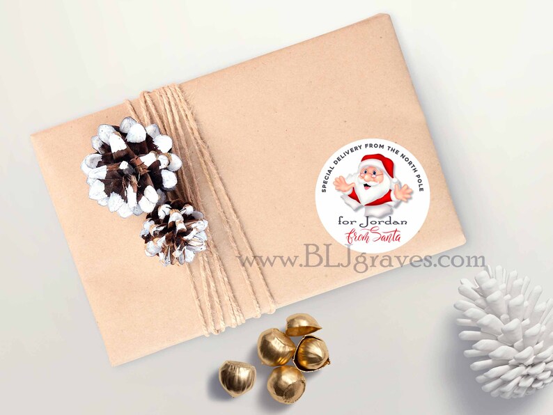 Personalized From Santa Christmas Gift Sticker Labels Custom - Etsy