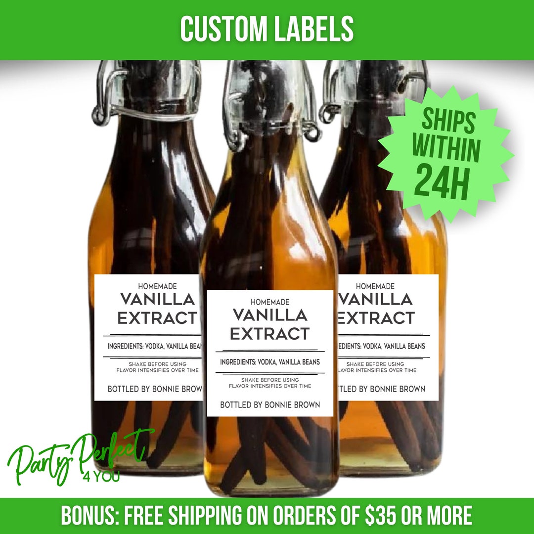 Custom Homemade Vanilla Extract Label From the Kitchen of Label ...