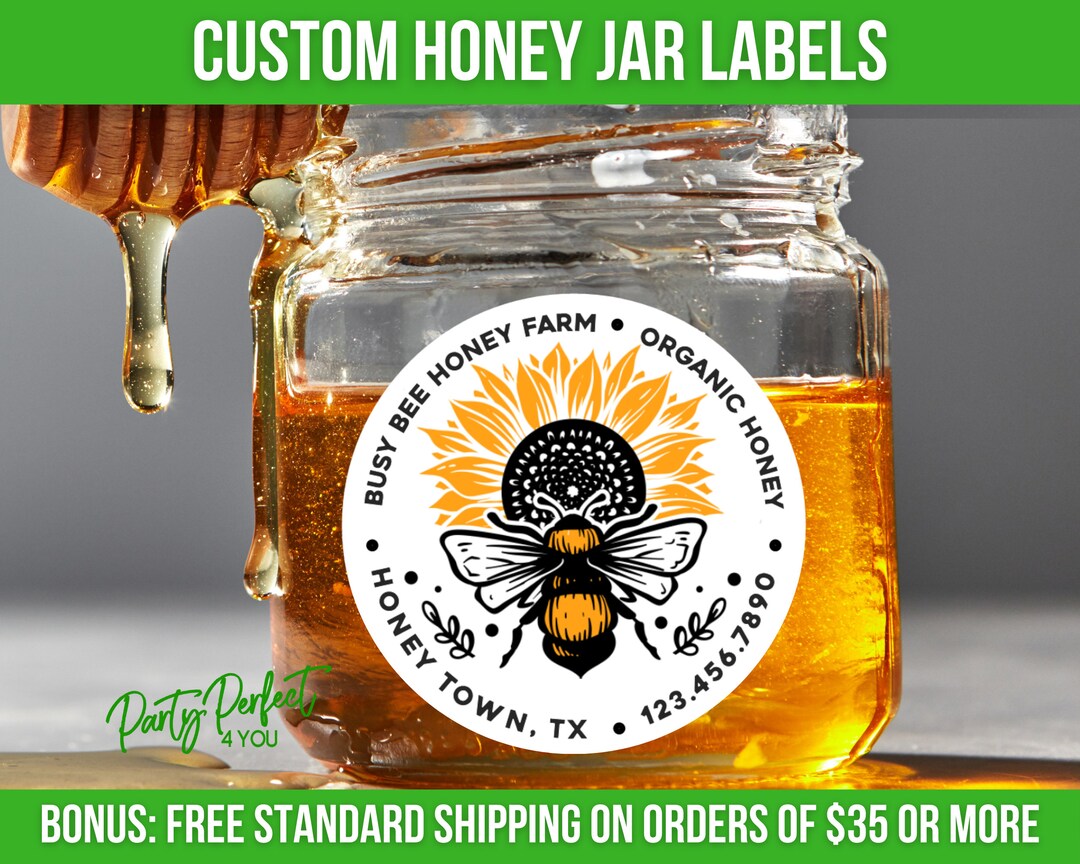 Honey Business Product Label Custom Queen Bee Sticker Personalized ...