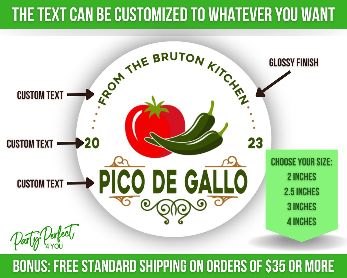 Custom Canning Label Salsa Food Gift Label Personalized From the ...