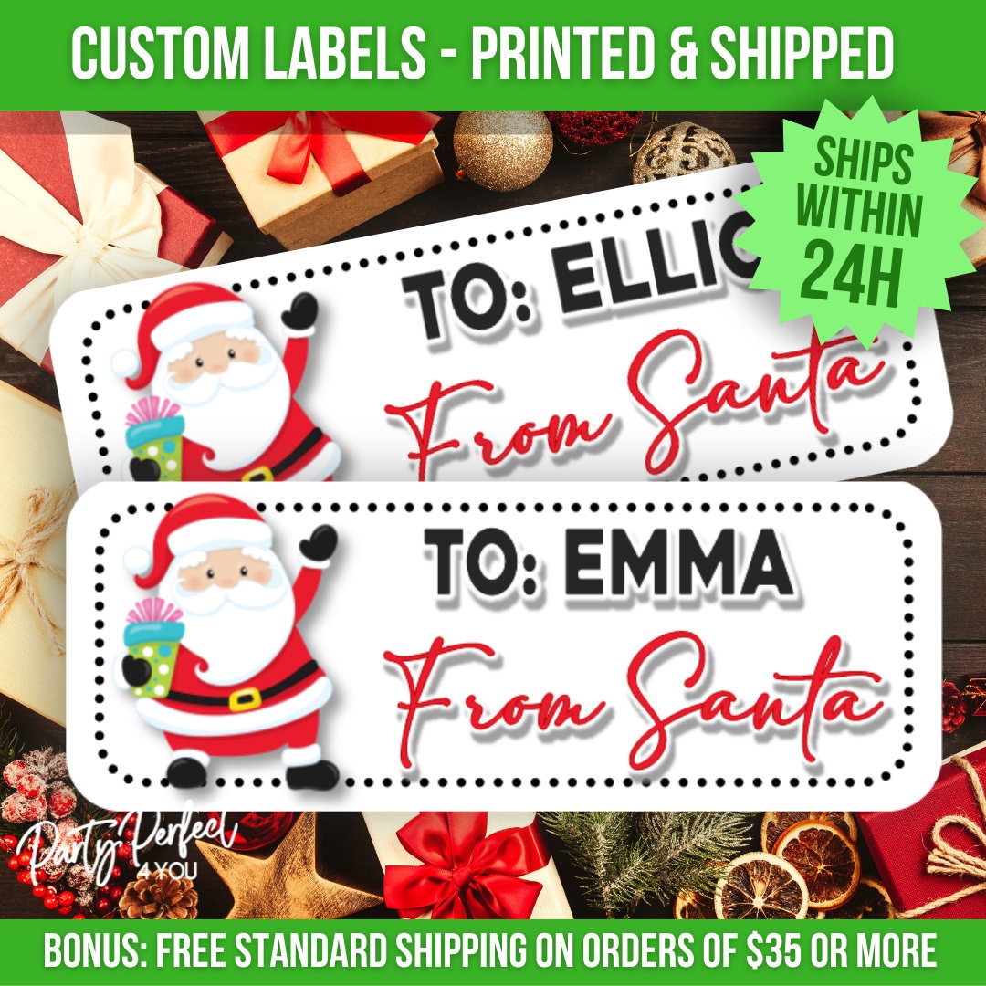 Personalized From Santa Christmas Gift Label Custom From Santa ...