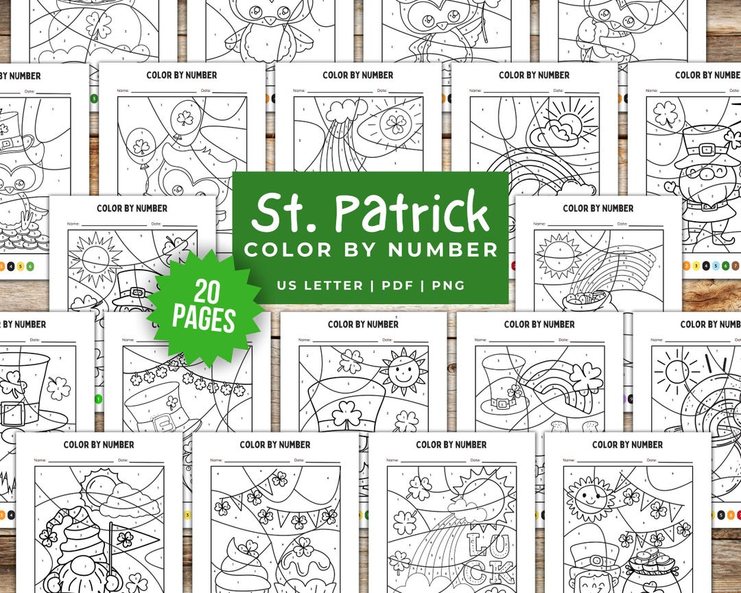 St Patrick Day Color by Number Kids Activity Page Printable DIY ...