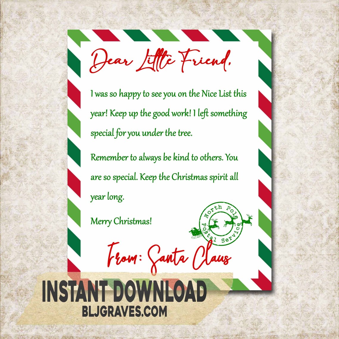 DIY Letter From Santa Printable Instant PDF Download Template - Etsy