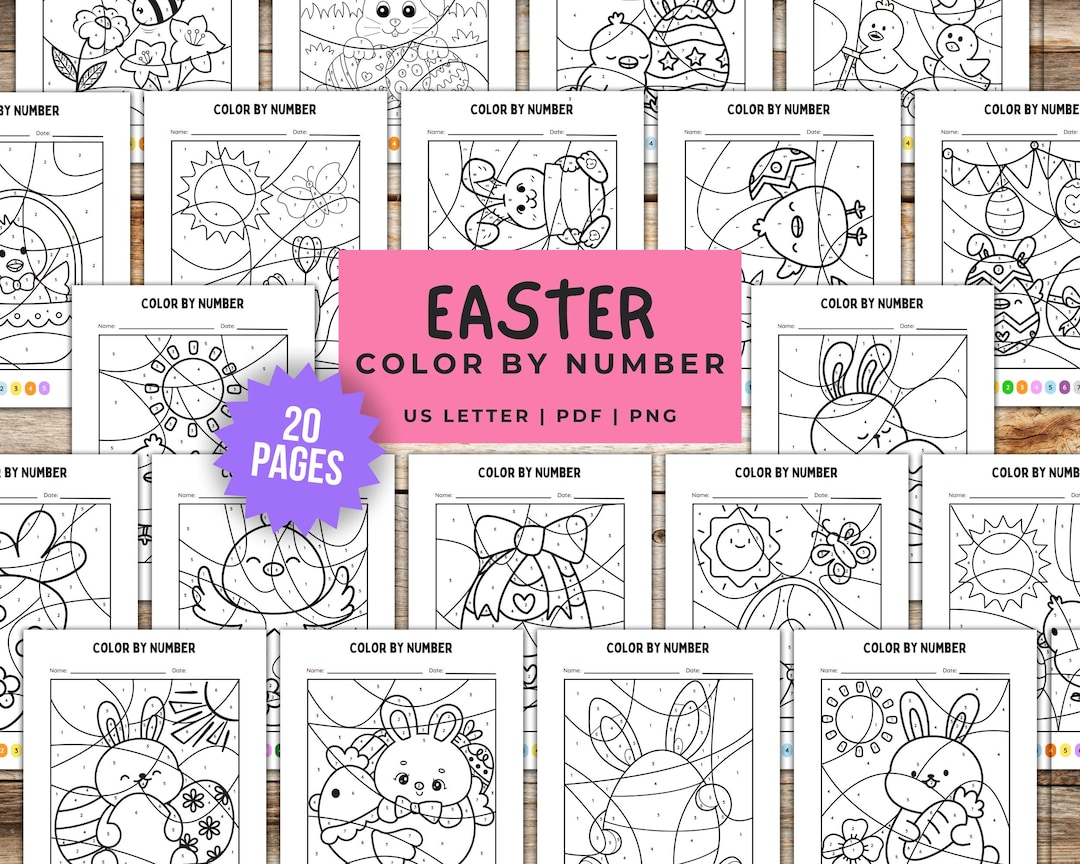 Easter Color by Number Kids Activity Page Printable DIY Coloring Page ...