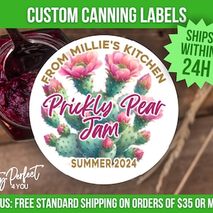 Prickly Pear Jam Canning Label Custom From the Kitchen of Label ...