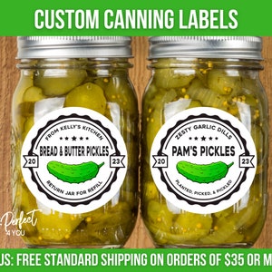 Custom Canning Label Pickle From the Kitchen of Pickle Canning Label ...