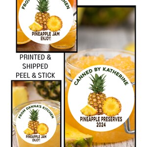 Pineapple Jam Custom Canning Label Gift Tag Personalized Mason Jar ...