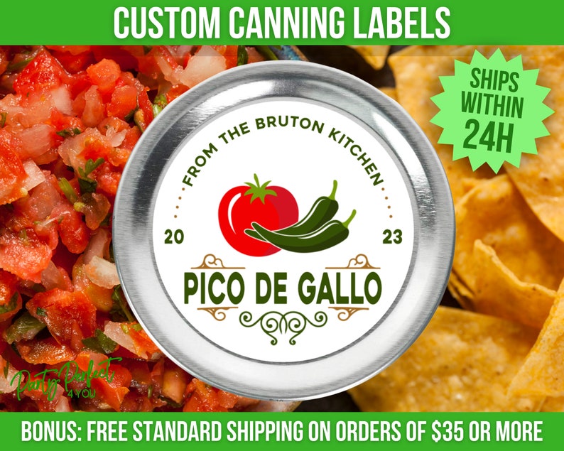 Custom Canning Label Salsa Food Gift Label Personalized From the ...