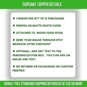 Custom Image Logo Text Cupcake Topper Business Logo Cupcake Topper ...