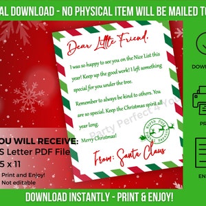 DIY Letter From Santa Printable Instant PDF Download Letter From Santa ...