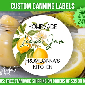 Lemon Preserves Canning Label Custom From the Kitchen of Homestead ...