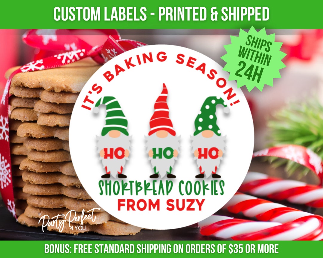 Custom Gnome Christmas Gift Label Personalized Gnome Party Favor ...