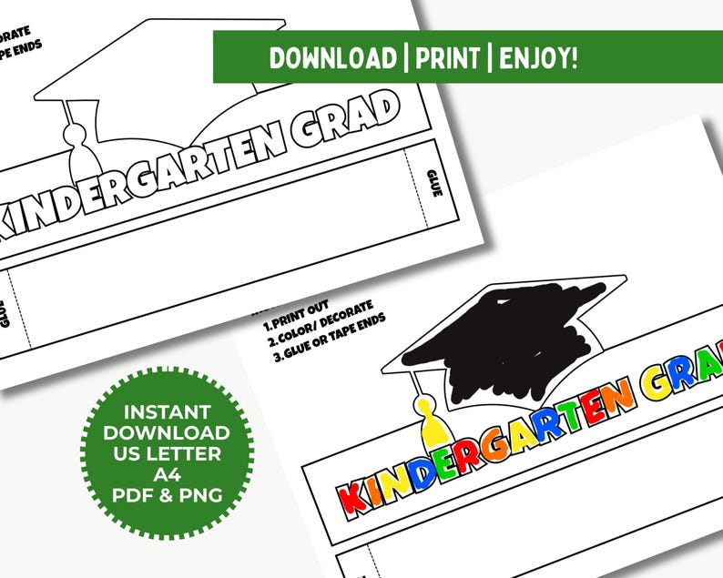 Kindergarten Graduation Cap Printable Activity Paper Graduation Cap ...