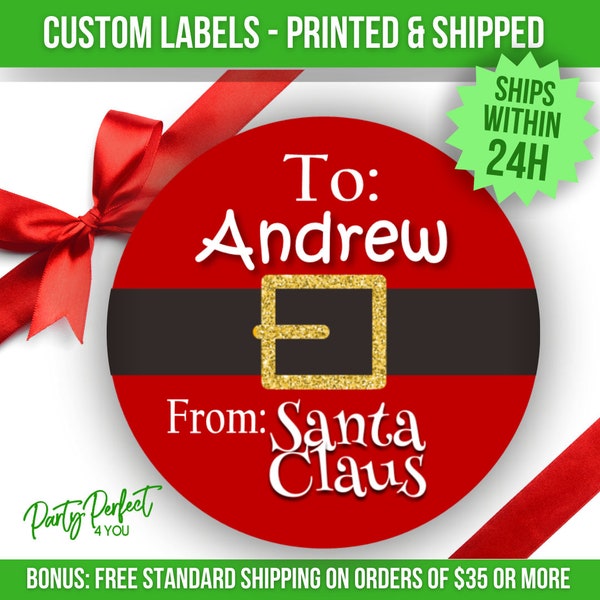 Santa Labels - Etsy