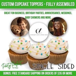 Custom Image Logo Text Cupcake Topper Business Logo Cupcake Topper ...