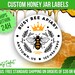 Custom Honey Business Product Label Personalized Queen Bee Sticker ...
