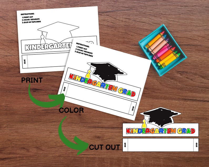 Kindergarten Graduation Cap Printable Activity Paper Graduation Cap ...