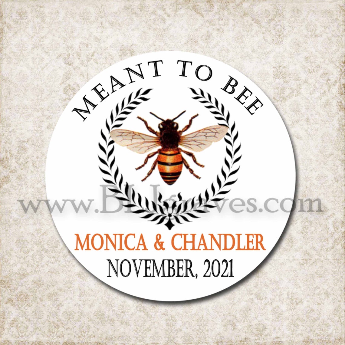Custom Bee Stickers Personalized Bee Wreath Sticker Labels | Etsy