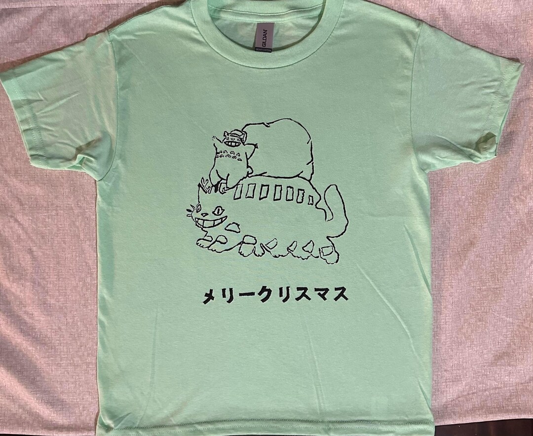 Japanese Christmas Catbus & Santa T-SHIRT - Etsy