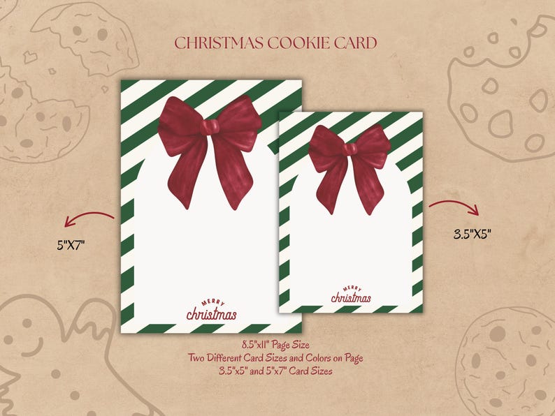 Velvet Ribbon Christmas Cookie Card: Holiday Treat Printable (PDF) - Etsy