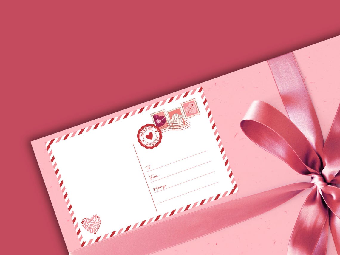 Valentine’s Day Postcards: Romantic Mailbox Happy Valentine's (digital ...