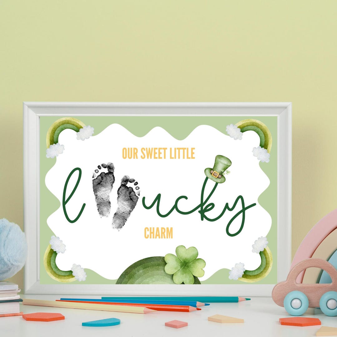 Our Lucky Charm Handprint Footprint, My First St Patrick's Day, St ...