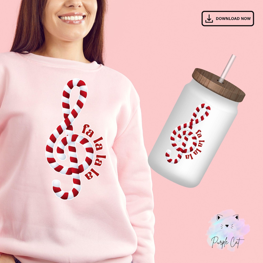 Fa La La Candy Cane Treble Clef Design (digital Download) - Etsy