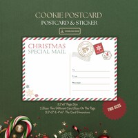 Christmas Cookie Card, Printable Christmas Cookie Card, Christmas ...