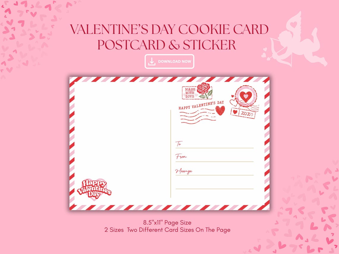 Valentine’s Postcards: Printable Sweet Valentine Card (digital Download ...