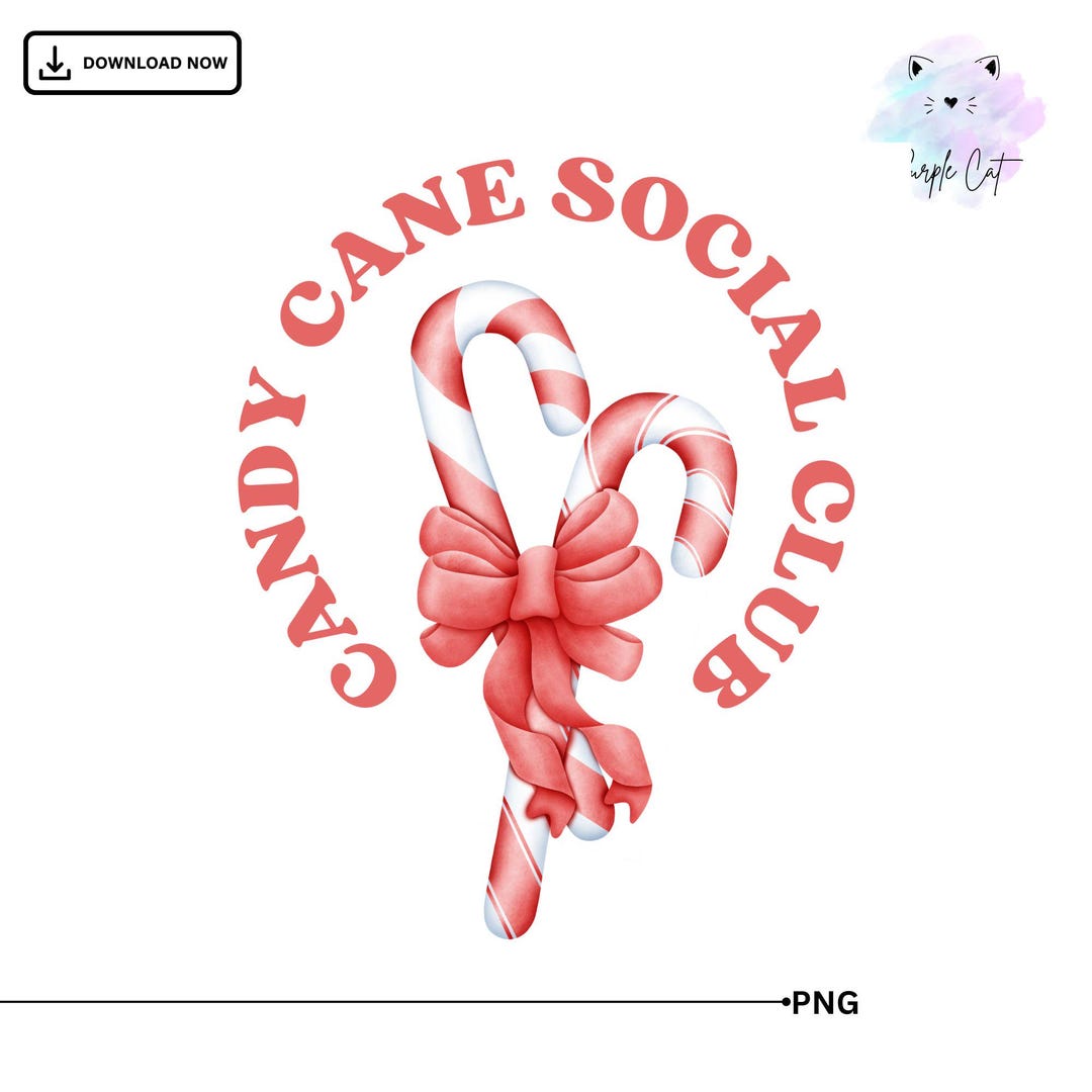 Candy Cane Social Club PNG | Christmas Sweets & Holiday Peppermint ...