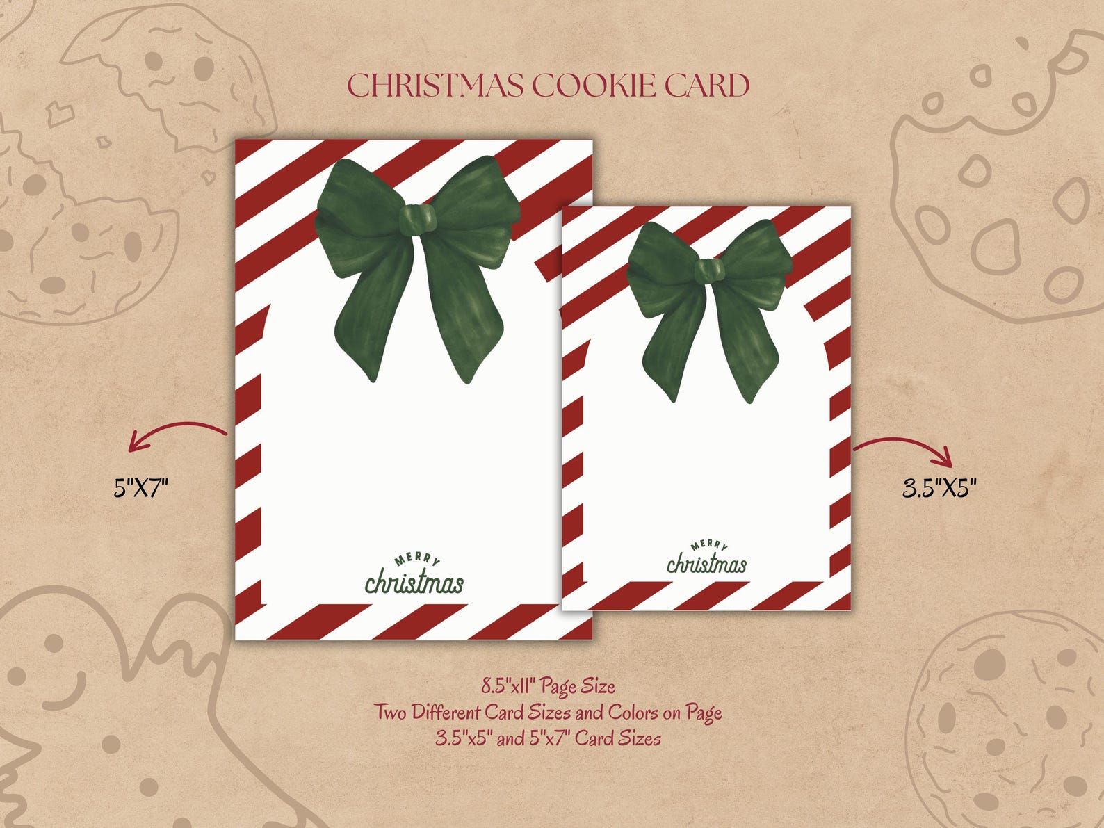 Velvet Ribbon Christmas Cookie Card: Holiday Treat Printable (PDF) - Etsy